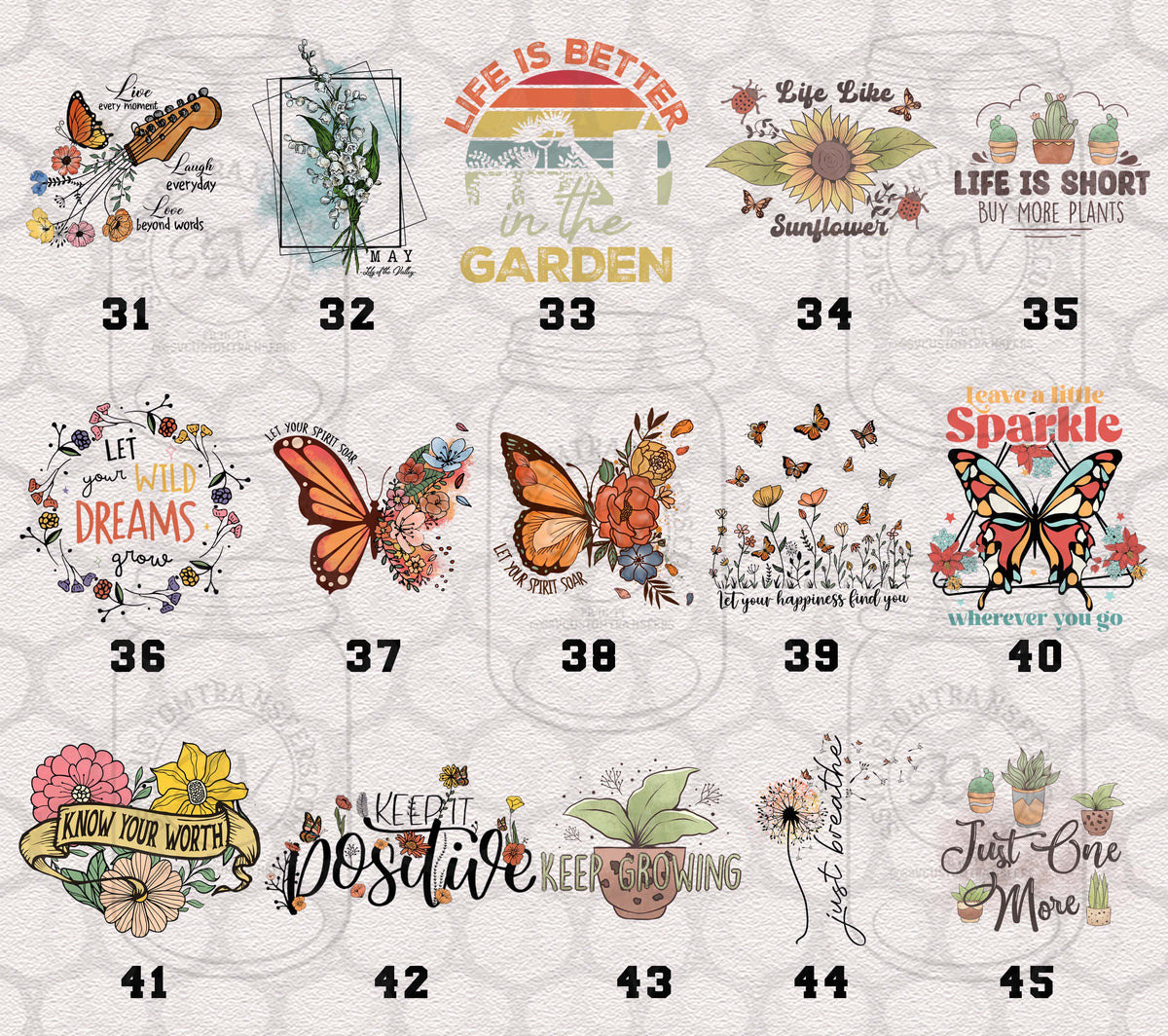 Gardening, Floral and Canning Themed DTF Transfers – SSV Custom Transfers