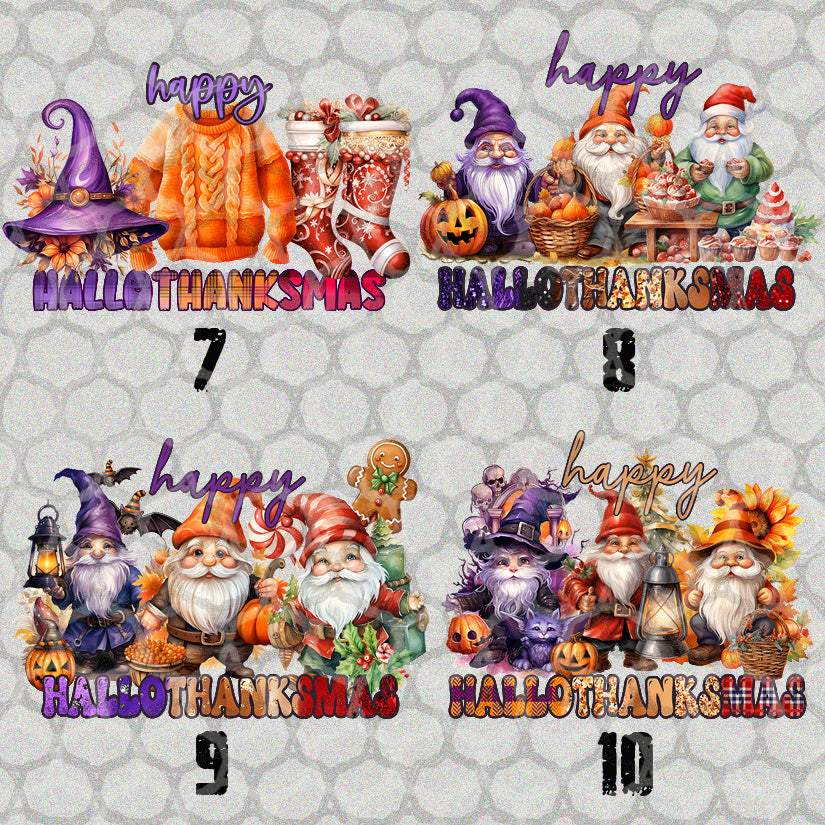 HalloThanksMas Themed DTF Transfers – SSV Custom Transfers