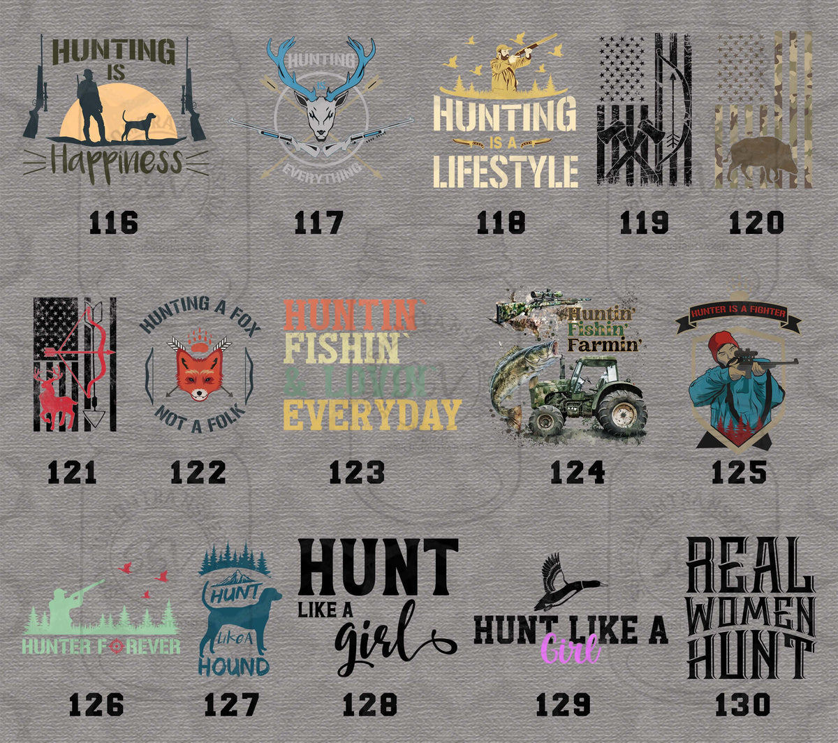 Fishing and Hunting II Themed DTF Transfers – SSV Custom Transfers