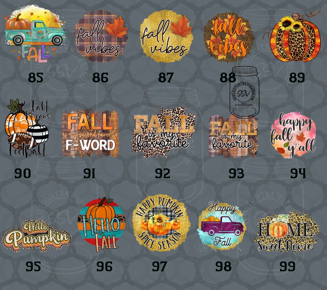 Fall Themed DTF Transfers II – SSV Custom Transfers