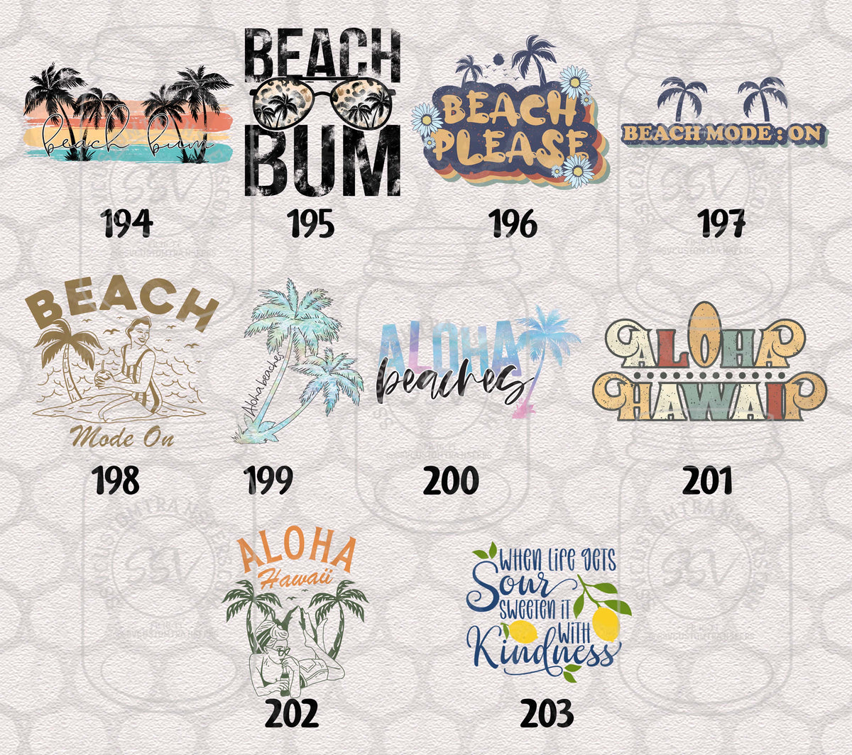 Summer Themed DTF Transfers III – SSV Custom Transfers