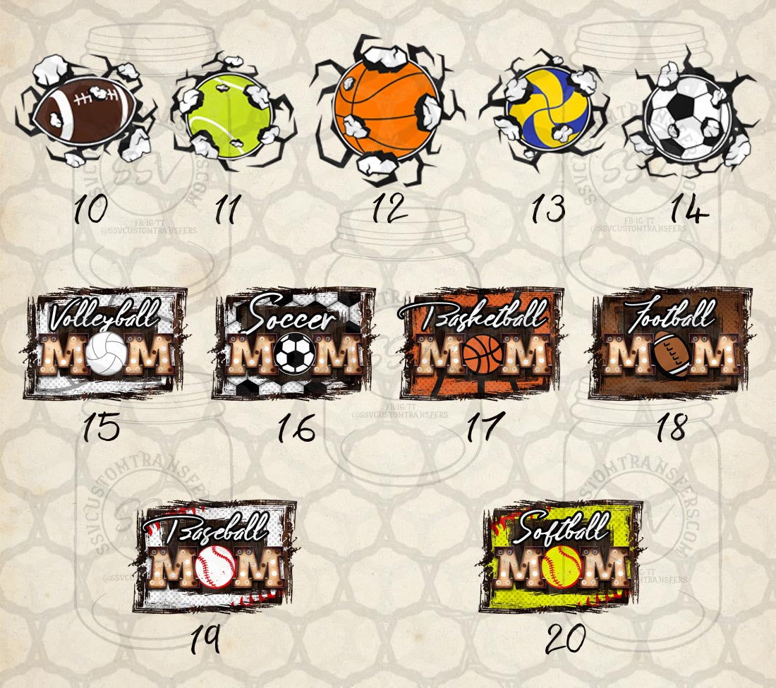 Sports Themed DTF Transfers – SSV Custom Transfers