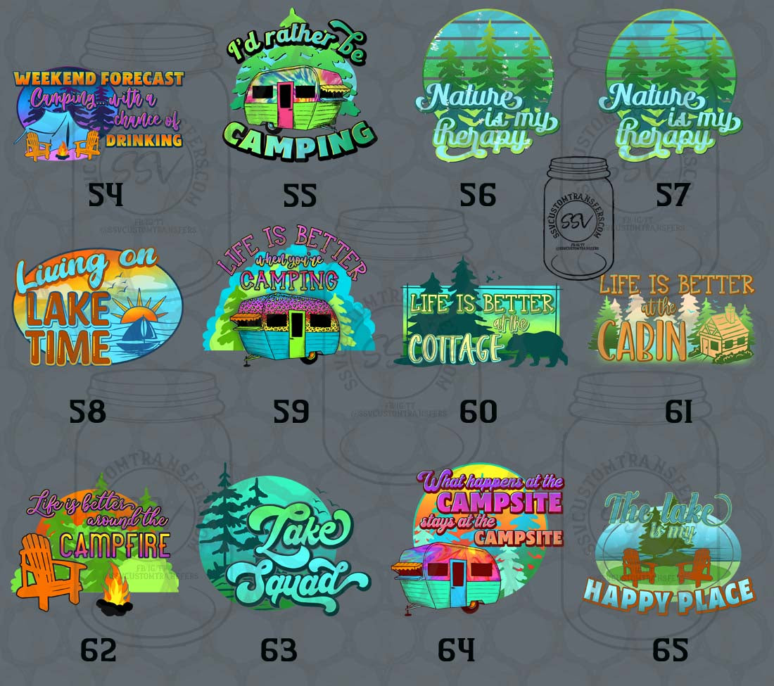 Outdoor Adventure Themed DTF Transfers – SSV Custom Transfers